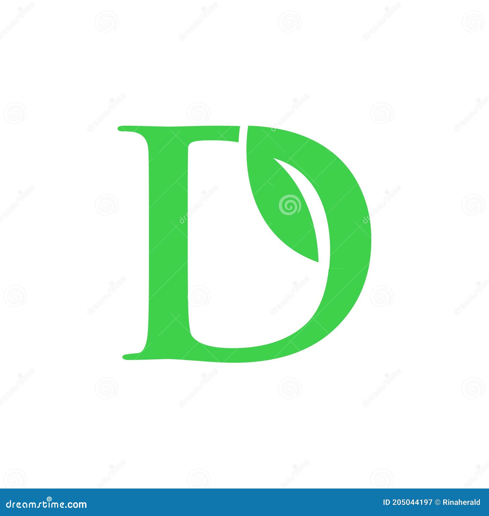Letter D leaf green logo stock vector. Illustration of brand - 205044197