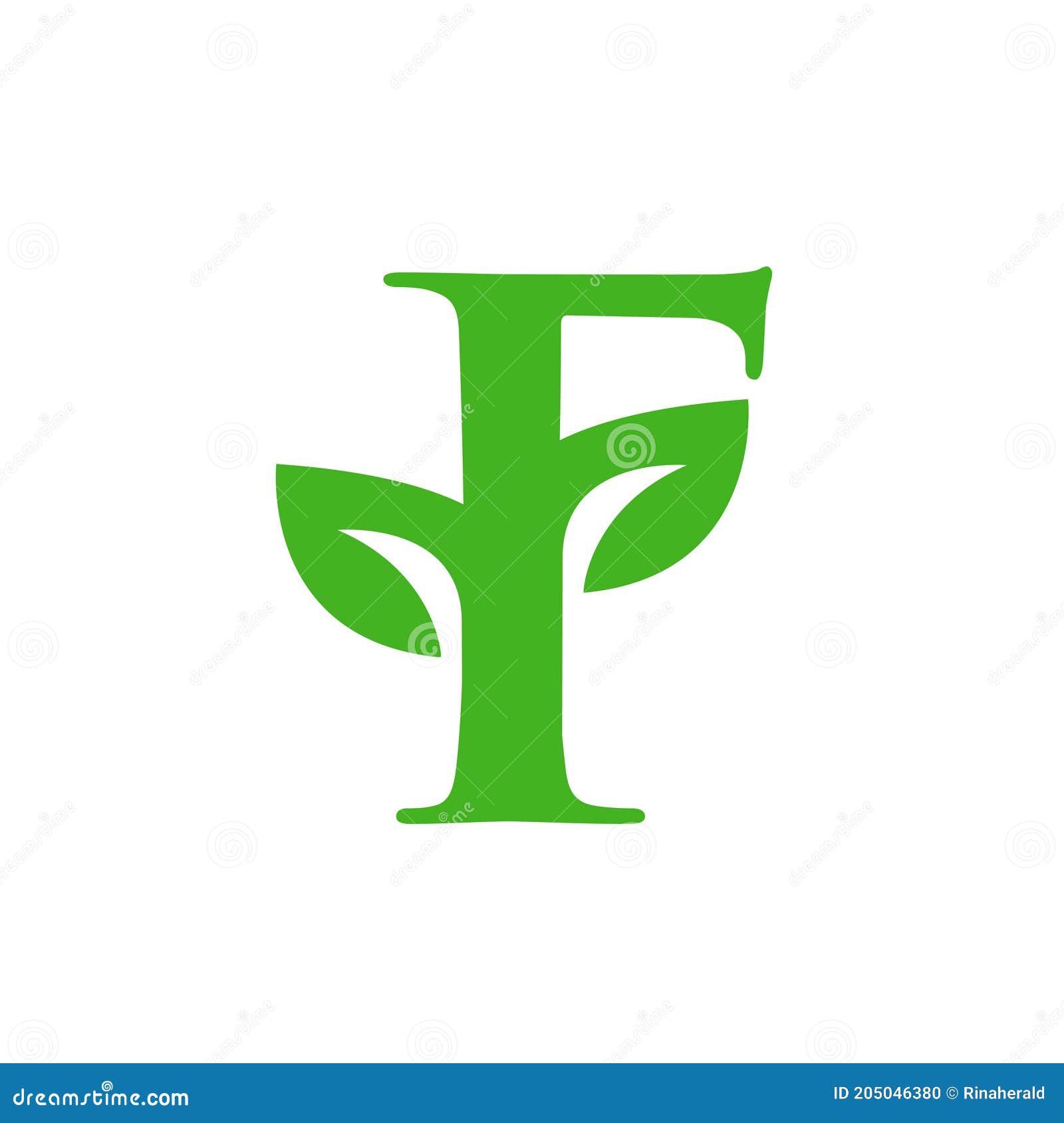 Letter f leaf green logo stock vector. Illustration of graphic - 205046380