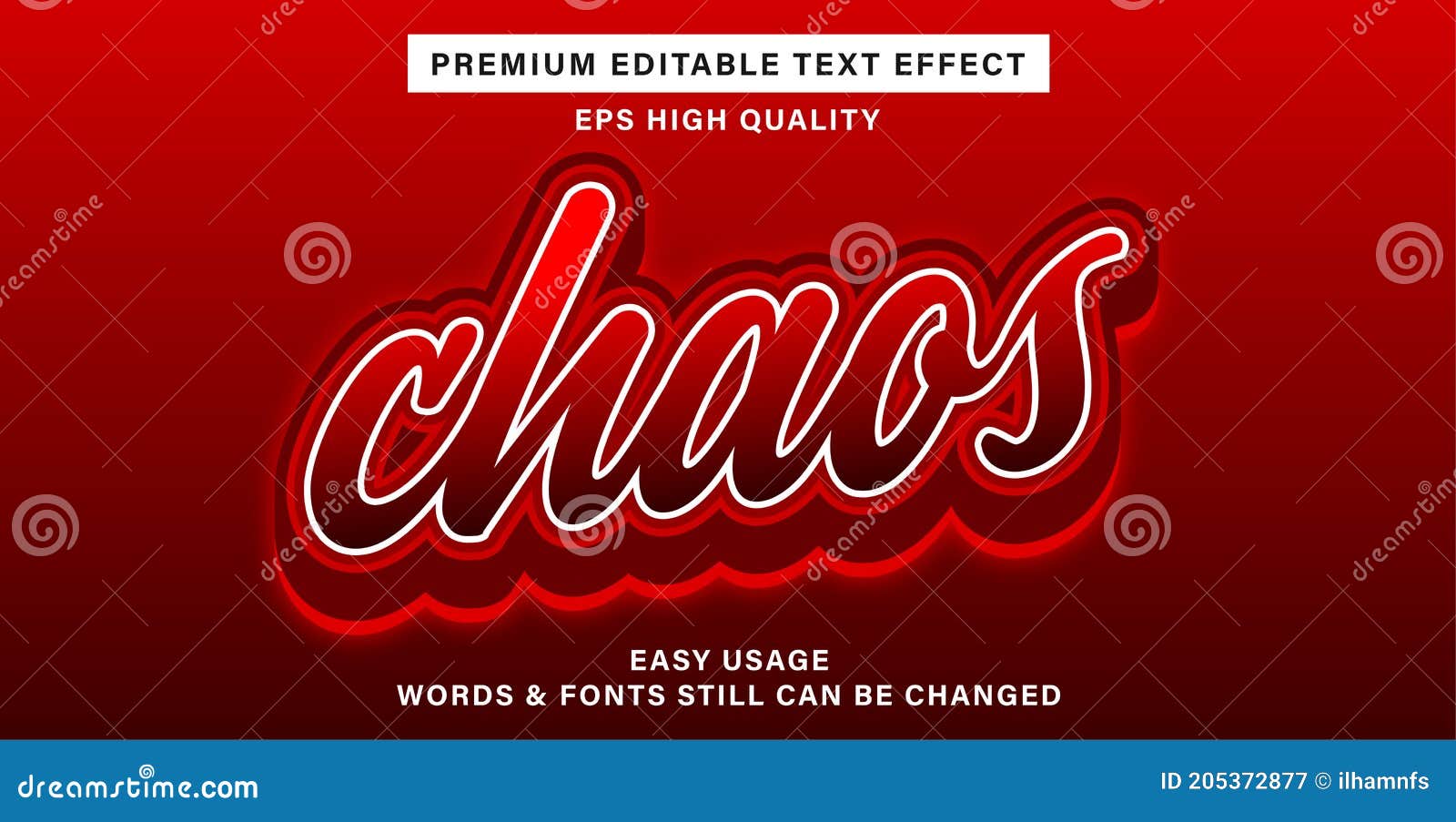 Chaos Editable Text Effect Style Stock Vector - Illustration of ...