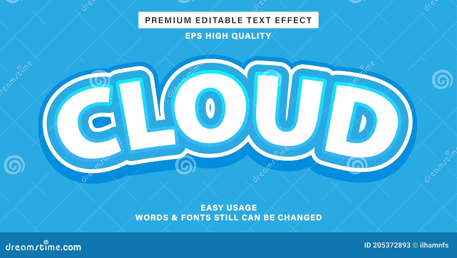 Cloud Editable Text Effect Style Stock Vector - Illustration of ...