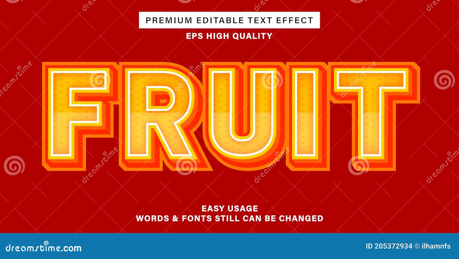 Fruit Editable Text Effect Style Stock Vector - Illustration of ...