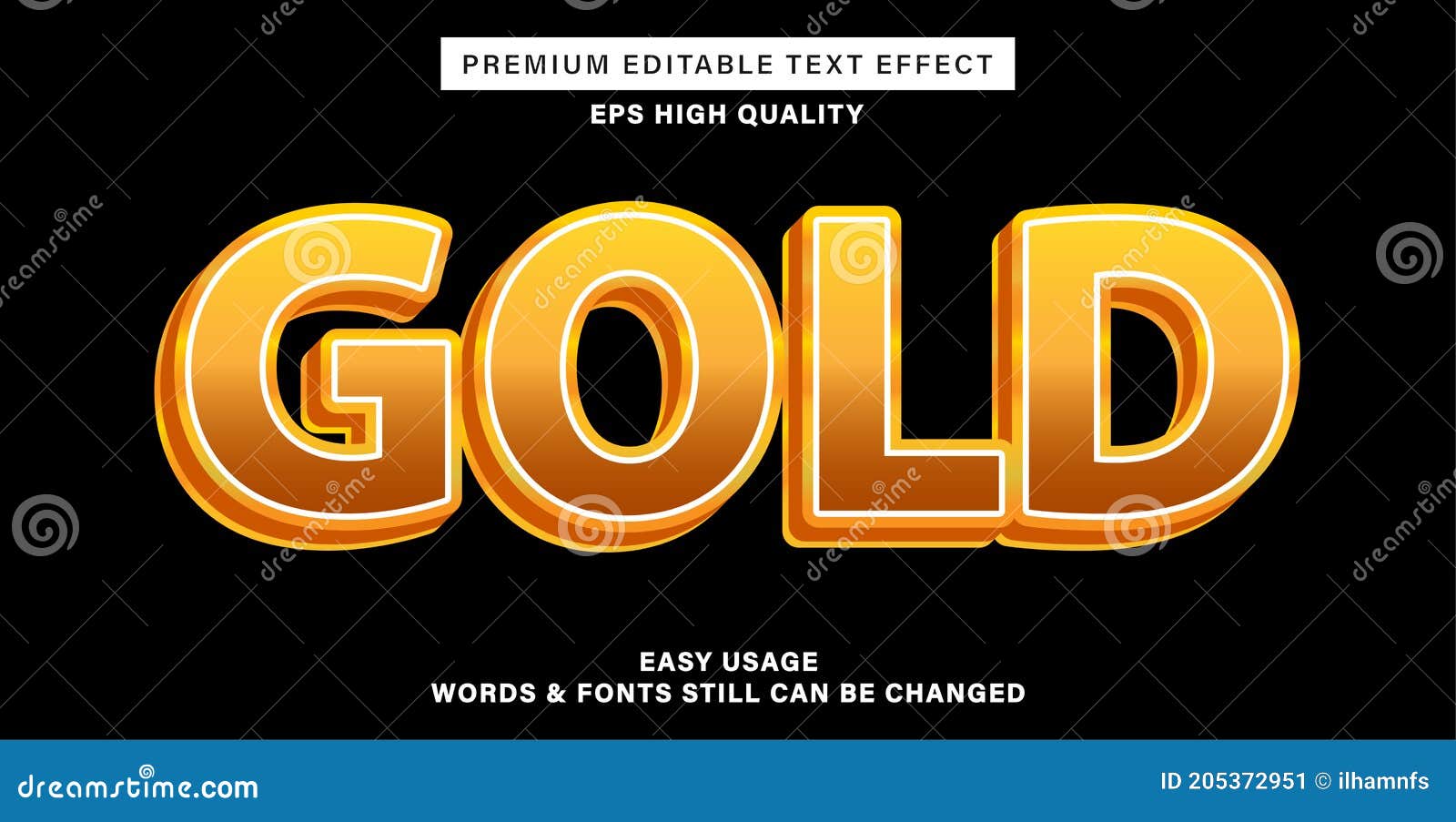 Gold Editable Text Effect Style Stock Vector - Illustration of colorful ...