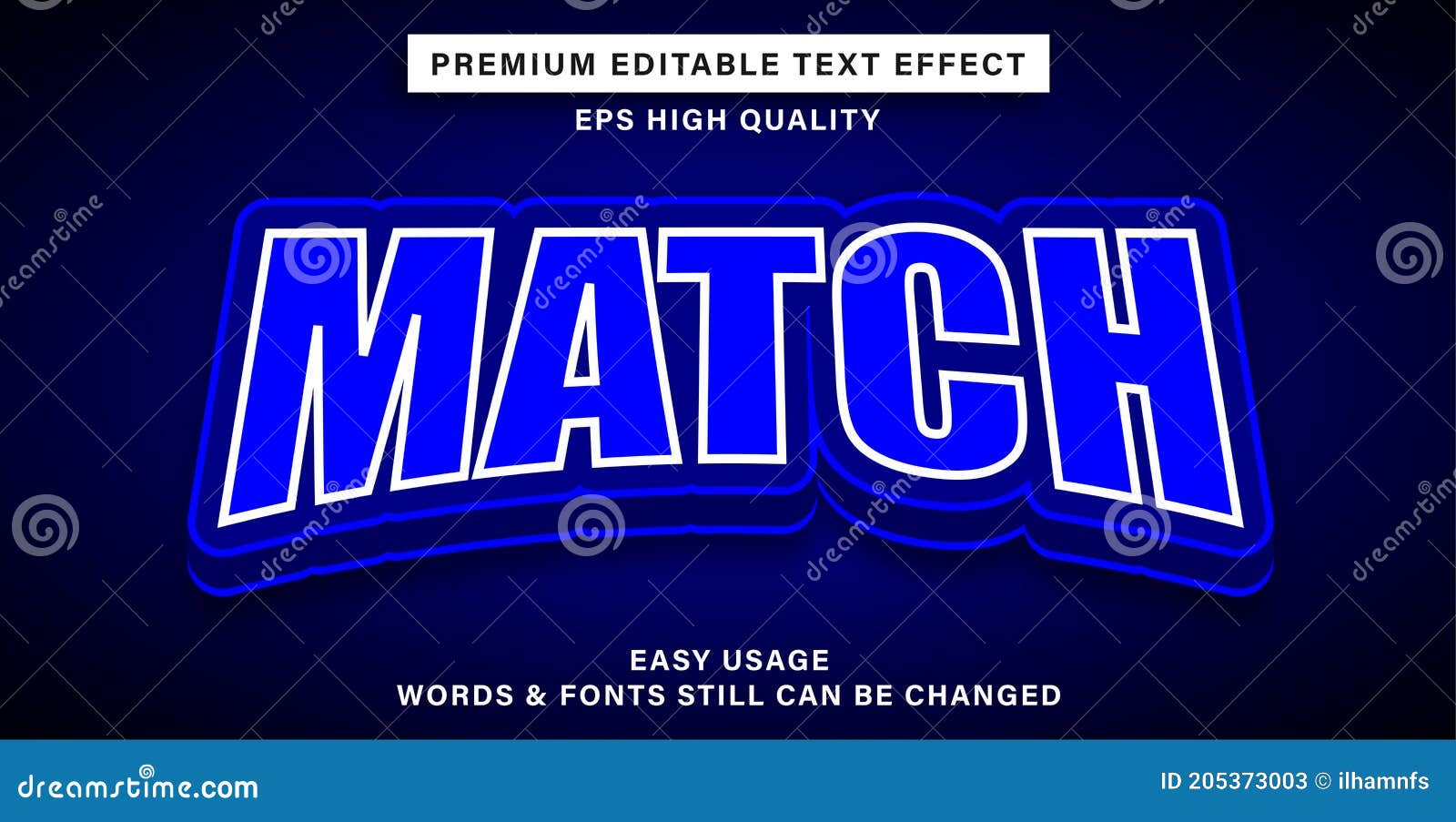 Match Editable Text Effect Style Stock Vector - Illustration of ...