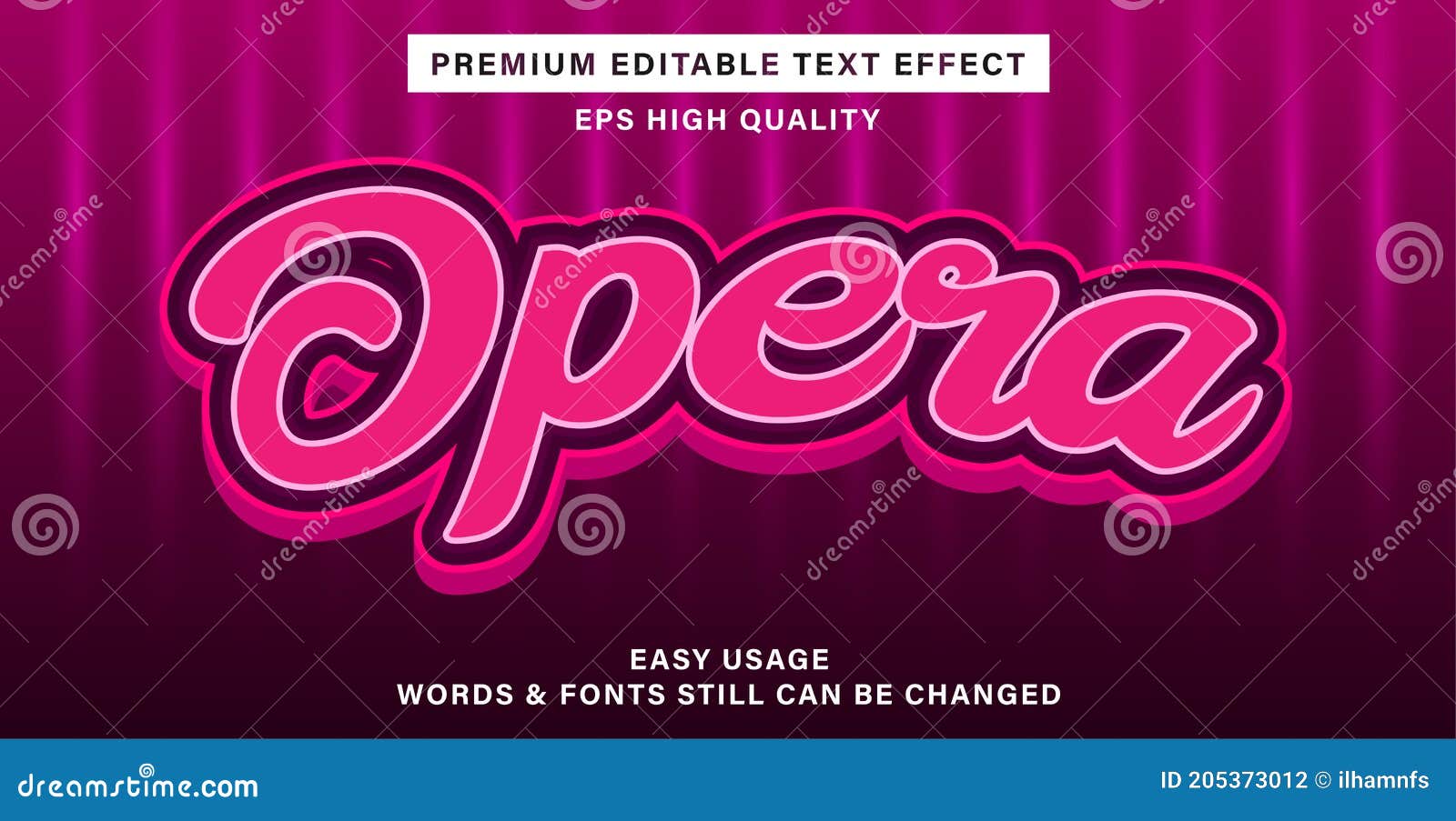 Opera Editable Text Effect Style Stock Vector - Illustration of number ...
