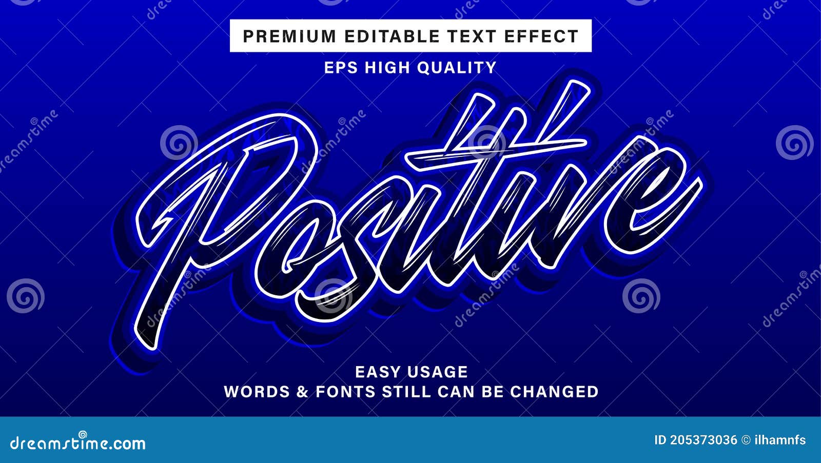 Positive Editable Text Effect Style Stock Vector - Illustration of sign ...
