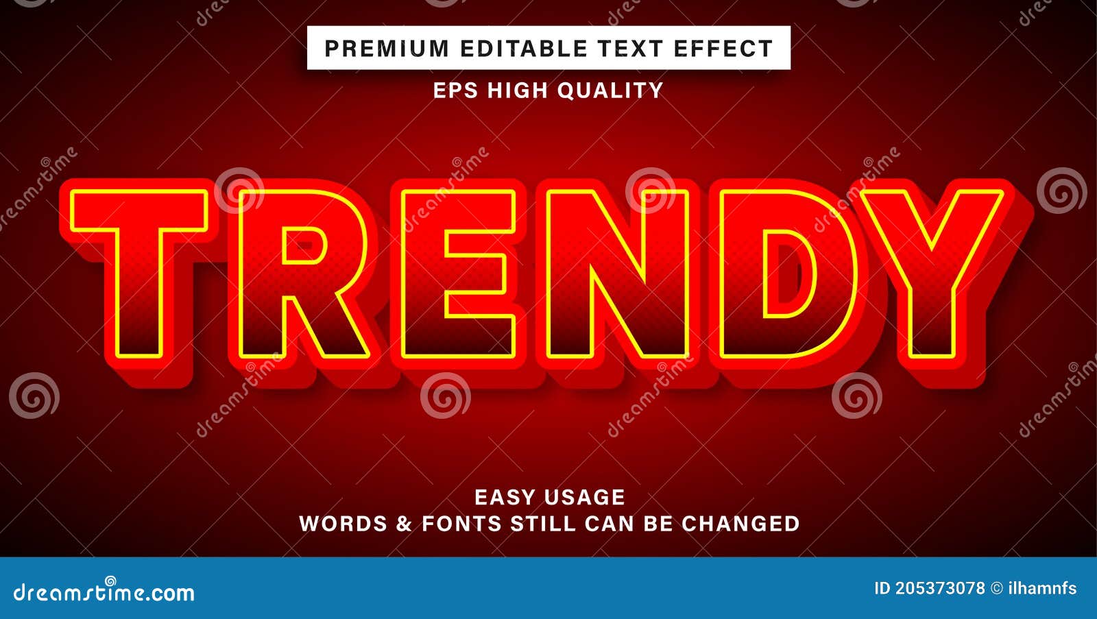 Trendy Editable Text Effect Style Stock Vector - Illustration of sign ...