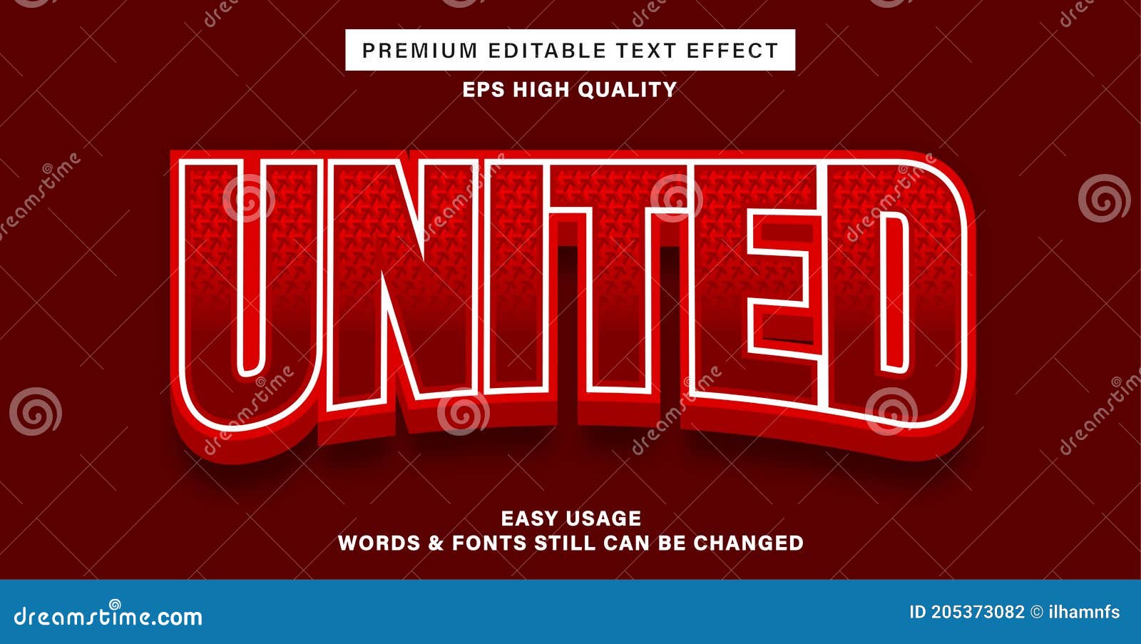 United Editable Text Effect Style Stock Vector - Illustration of modern ...