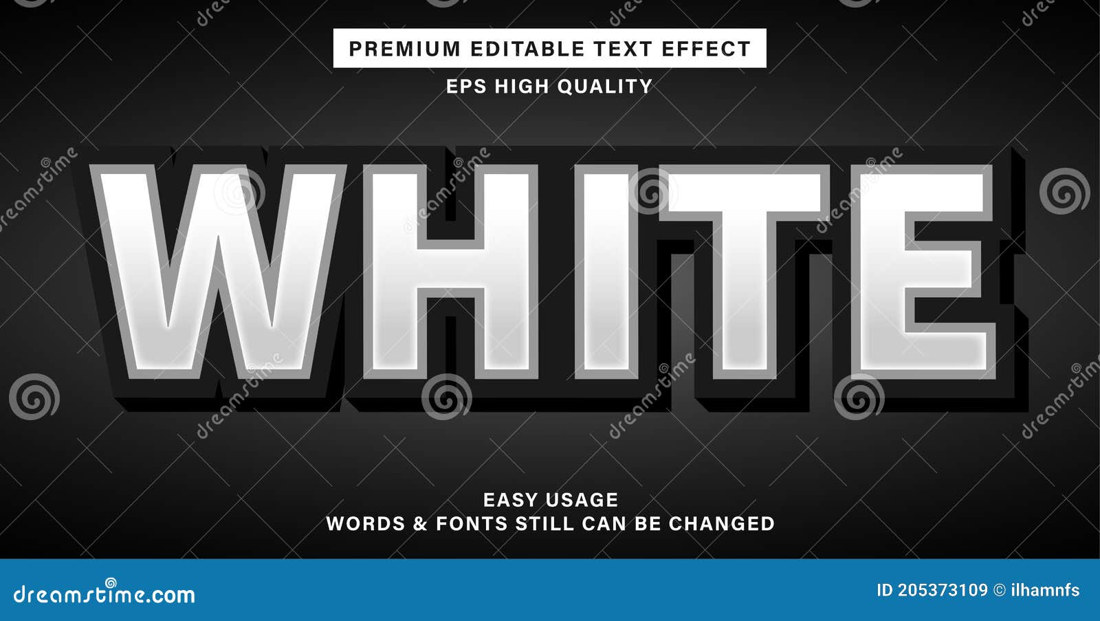 White Editable Text Effect Style Stock Vector - Illustration of ...