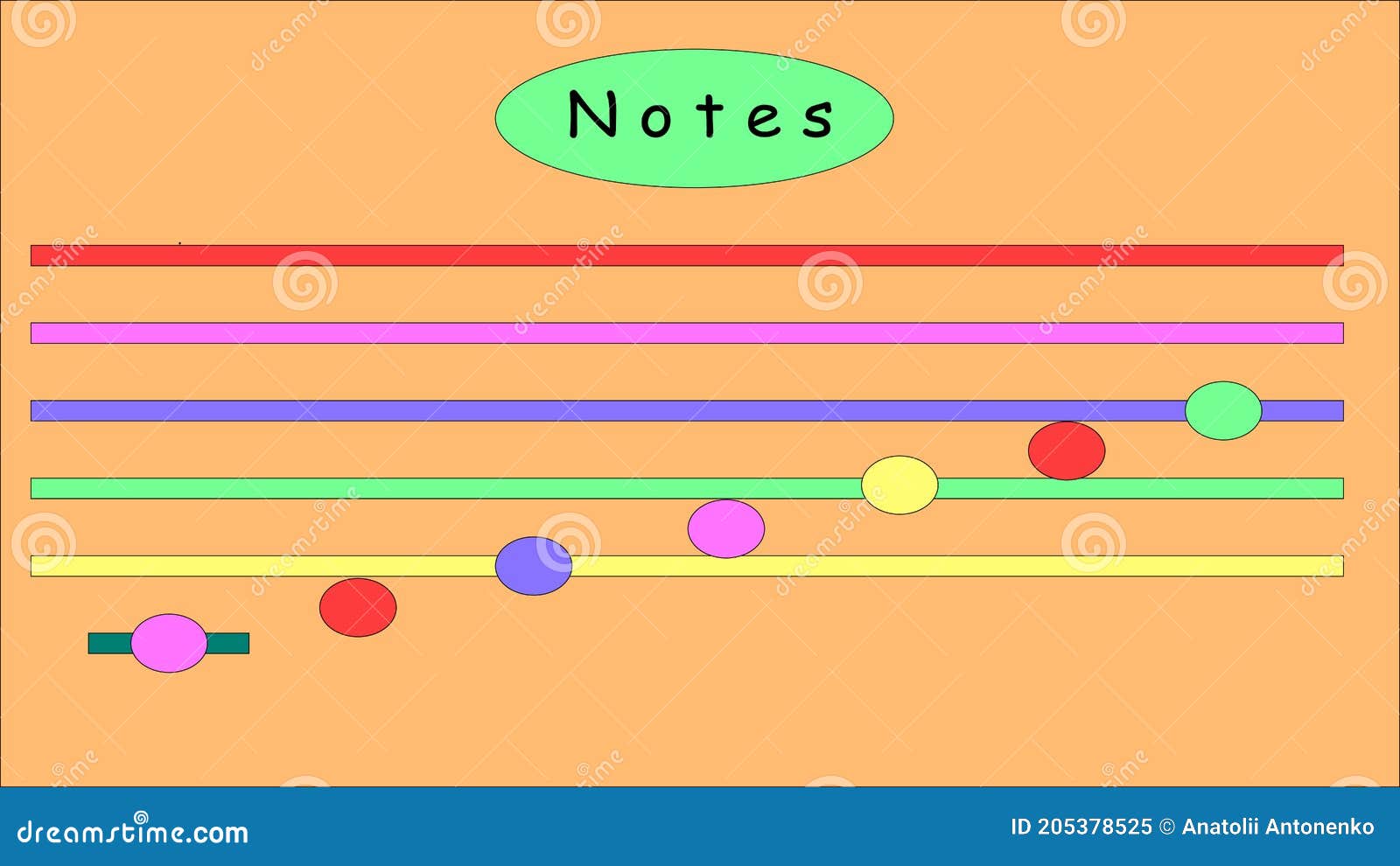 Colored Stave With Kids Singing Cartoon Vector | CartoonDealer.com ...