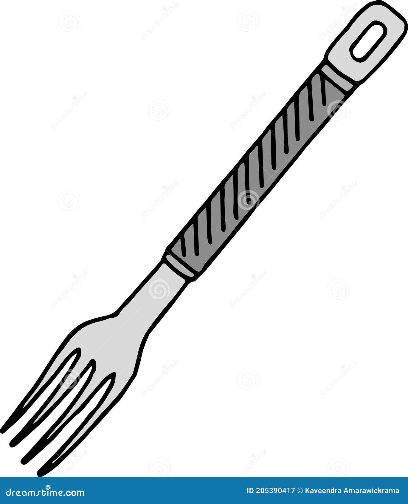 Fork Illustration Design on White Stock Vector - Illustration of grey ...