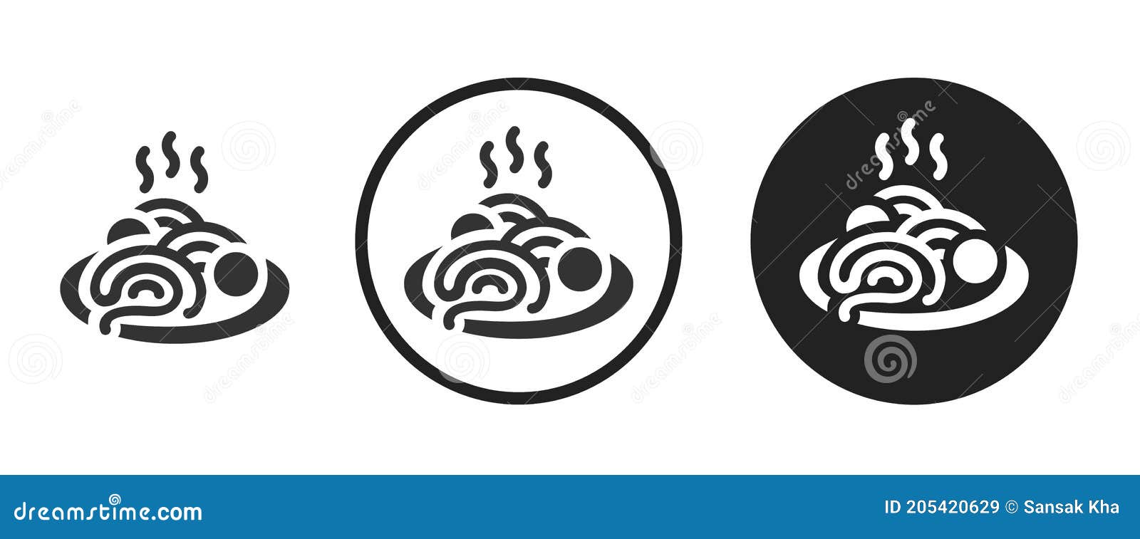 Spaghetti Icon . Web Icon Set Stock Vector - Illustration of food, dish ...