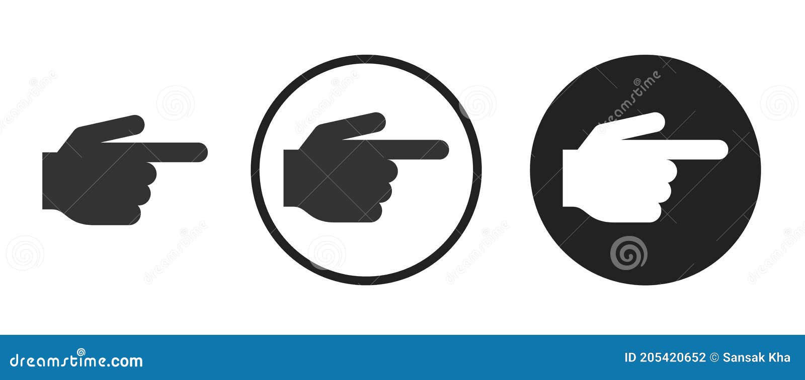 Hand Right Icon . Web Icon Set Stock Illustration - Illustration of ...
