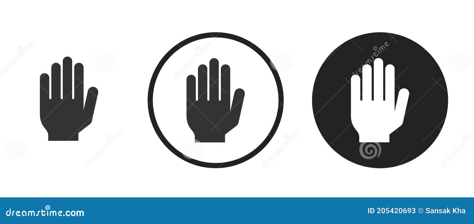 Stop Hand Icon . Web Icon Set Stock Illustration - Illustration of ...