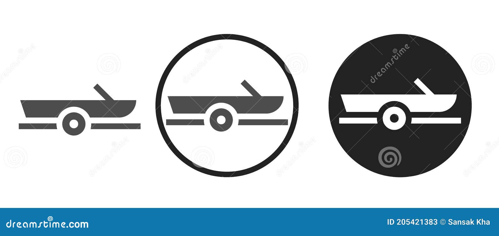 Boat Towing Car Icon . Web Icon Set Stock Vector - Illustration of ...