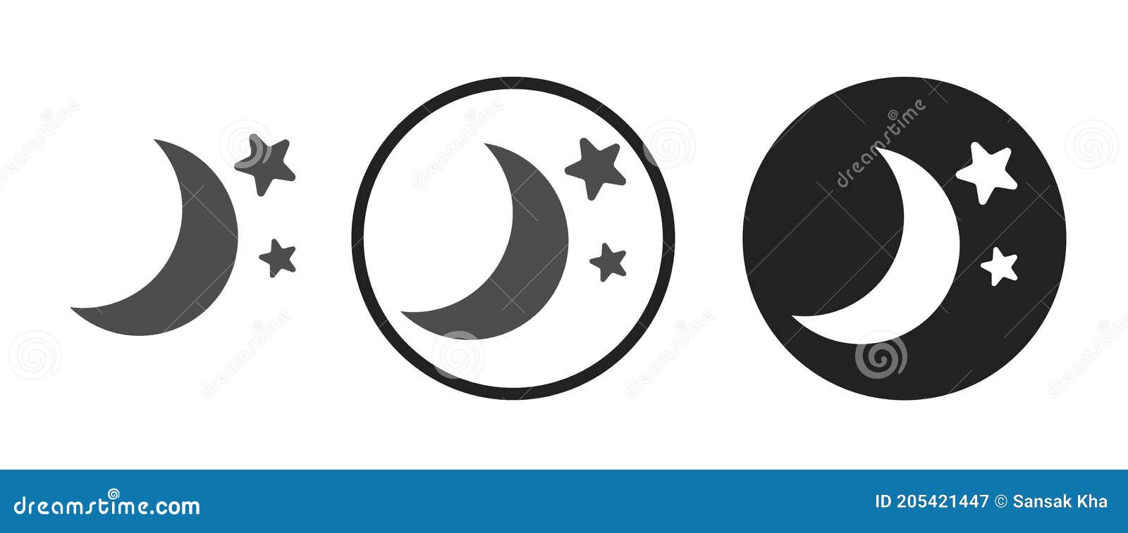 Waning Crescent Moon Icon . Stock Vector - Illustration of black, icon ...