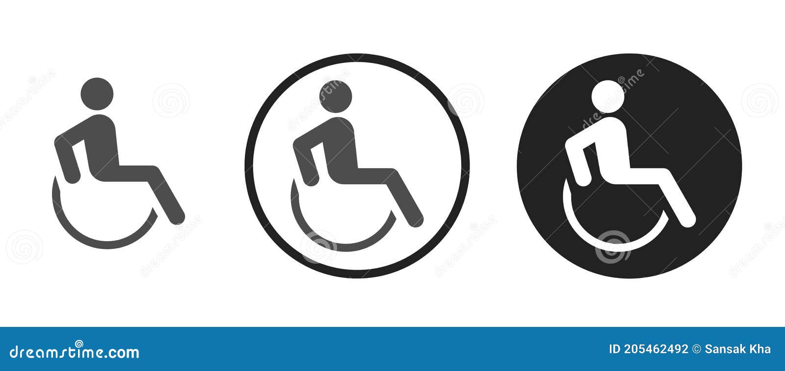 Disabled Icon . Web Icon Set Stock Illustration - Illustration of black ...