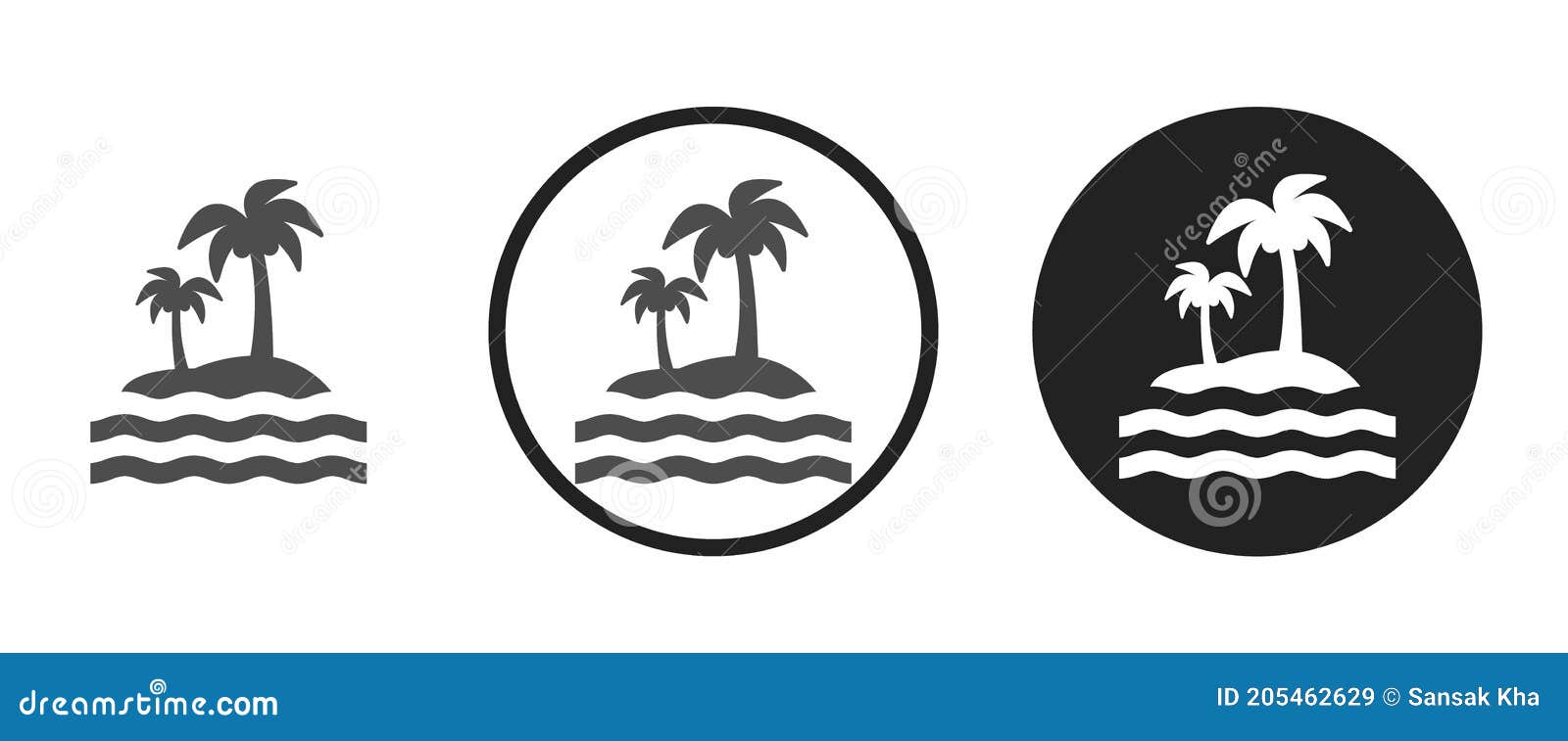 Sea Island Icon . Web Icon Set Stock Illustration - Illustration of ...