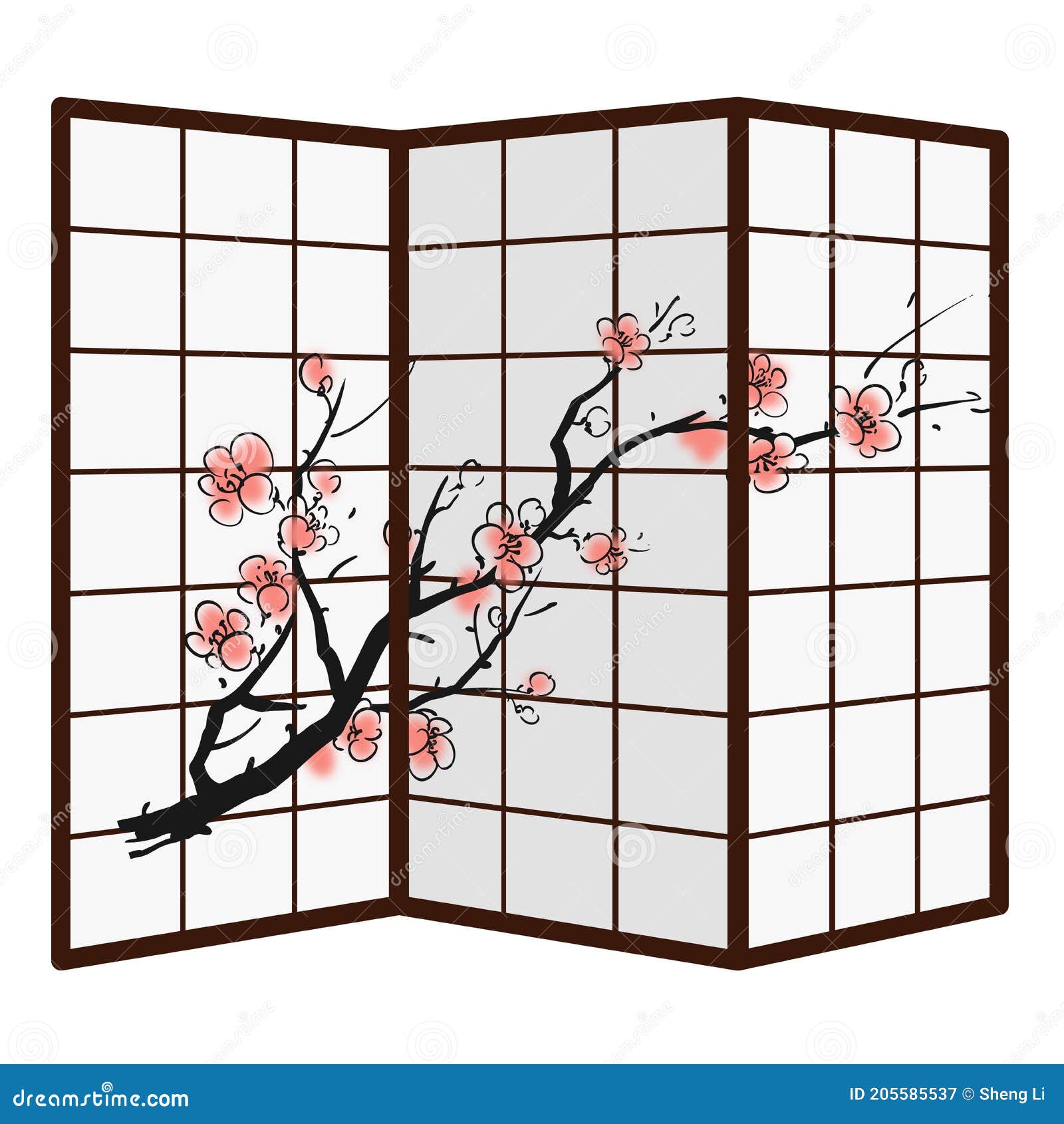 The Ancient Chinese Folding Screen with the Wintersweet Painting ...