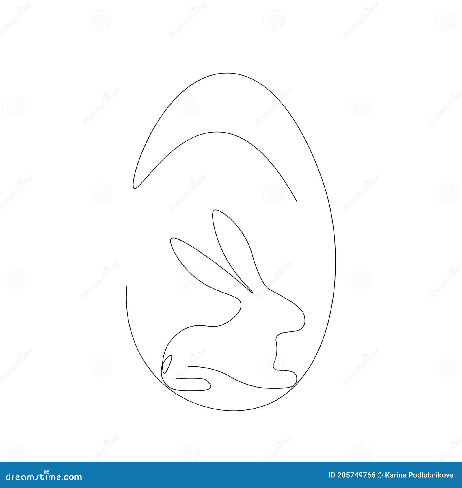 Easter Bunny and Egg Drawing on White Stock Illustration - Illustration ...