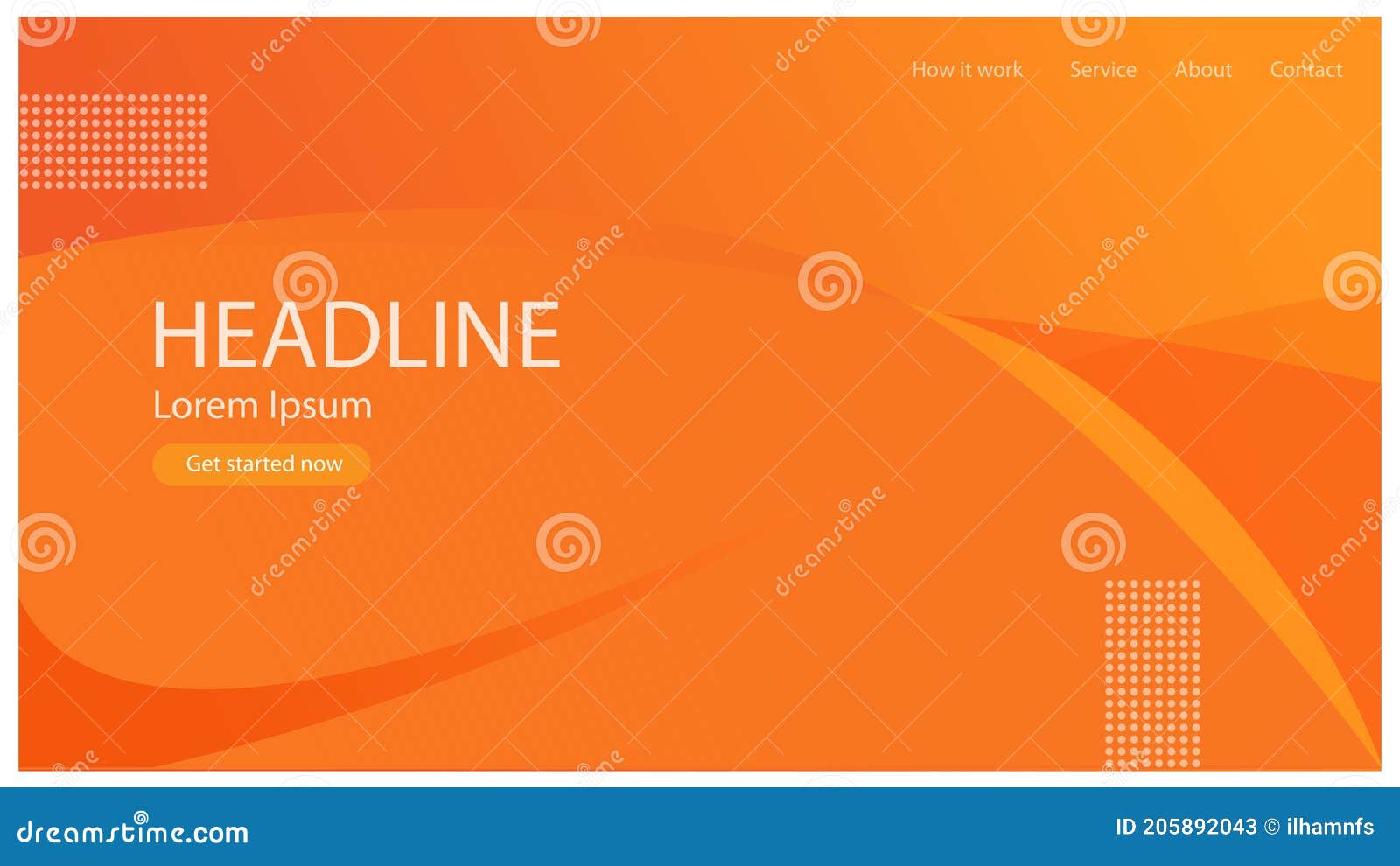 Orange Landing Page Background Design Template Stock Vector ...