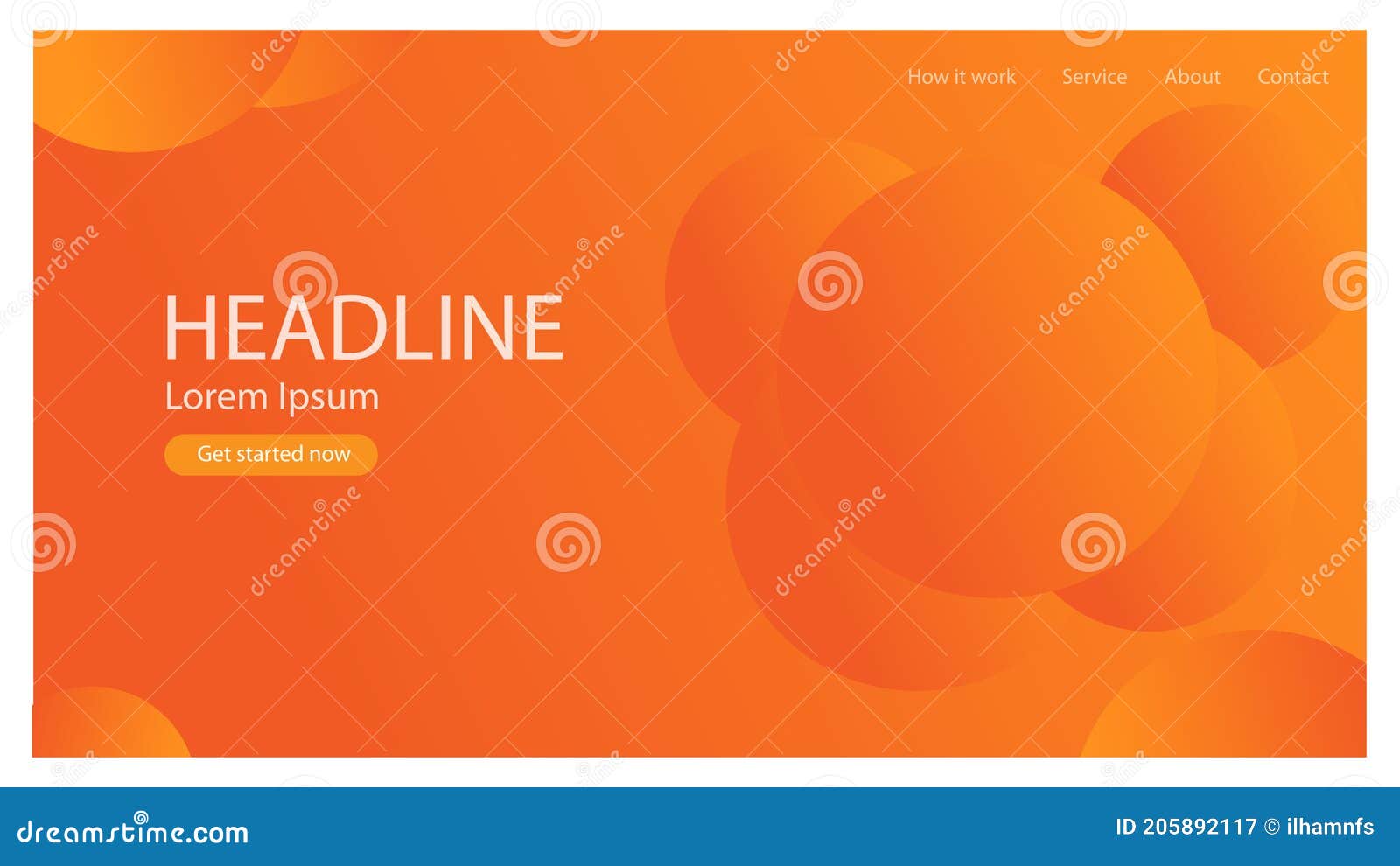 Minimalist Orange Landing Page Design Template Stock Vector ...