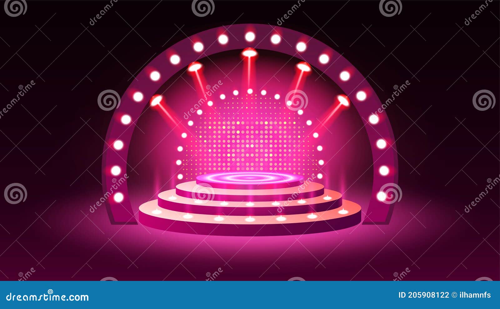 Stage 3D Illustration Design Template Stock Vector - Illustration of ...