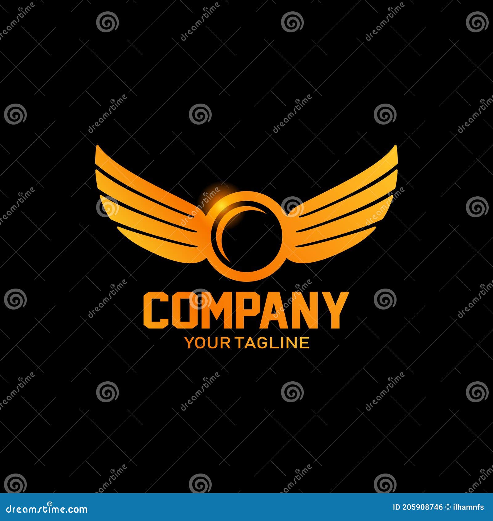 Wing Company Flat Logo Design Template Stock Vector - Illustration of ...