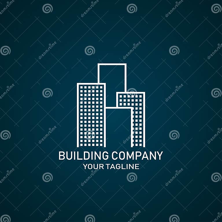 Building Company Flat Logo Design Template Stock Vector - Illustration ...