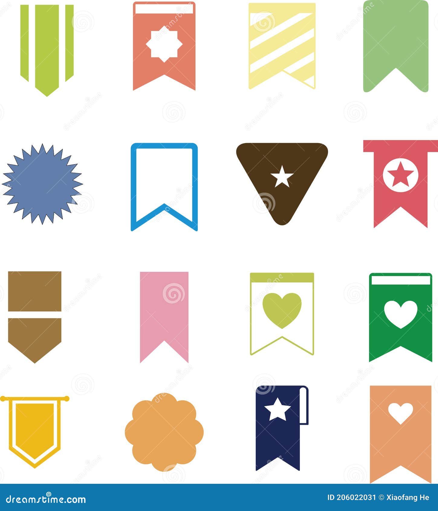 Colorful Web Label Set Design Stock Illustration - Illustration of ...