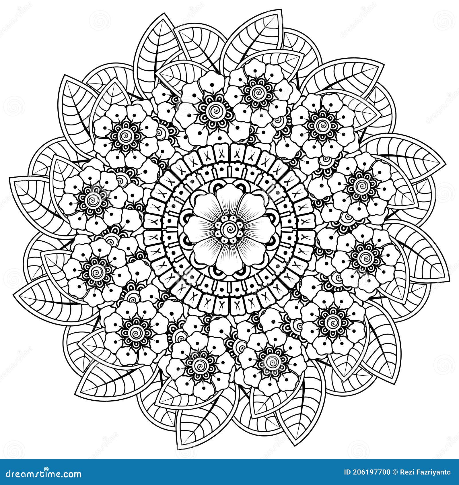 Circular Pattern in the Form of Mandala Stock Vector - Illustration of ...