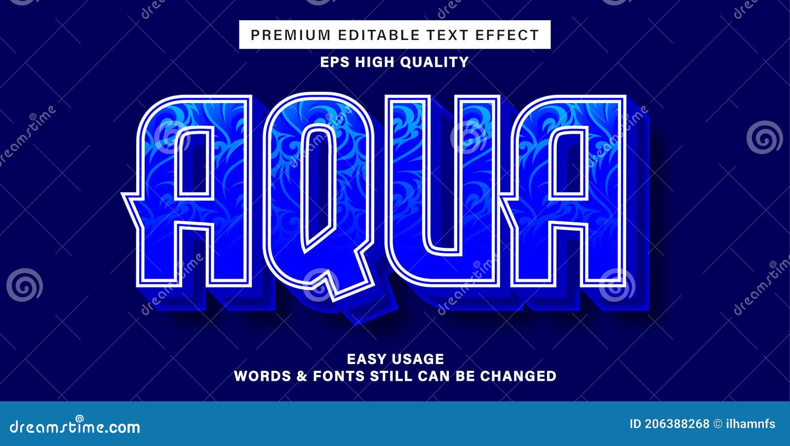 Editable Text Effect Aqua Style Stock Vector - Illustration of ...