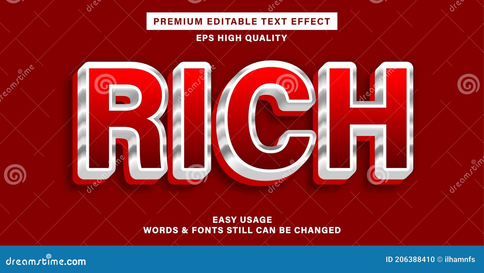 Editable Text Effect Rich Style Stock Vector - Illustration of ...