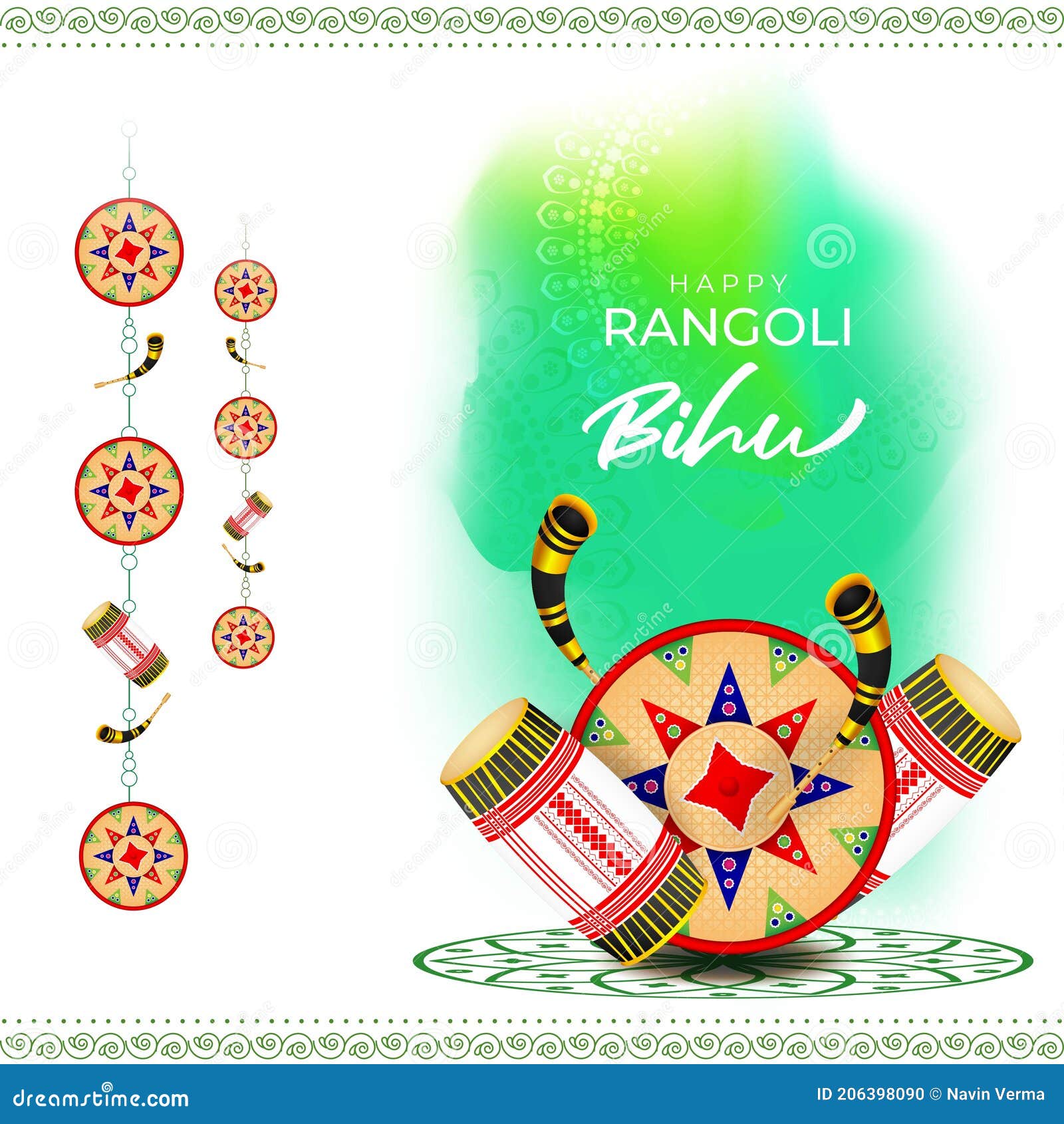 Vector Illustration of Happy Bihu. Stock Vector - Illustration of ...