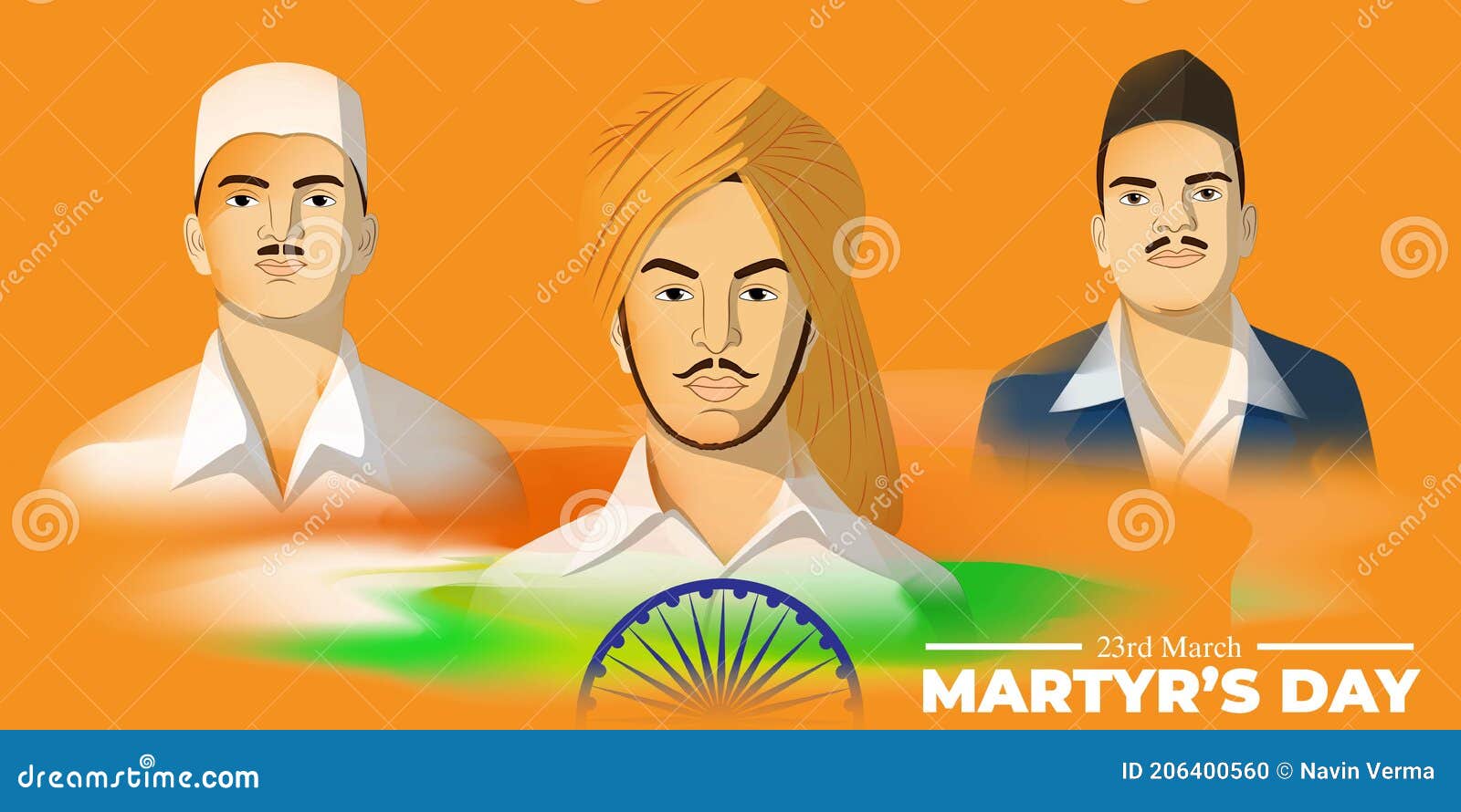 Vector Illustration of Indian Martyrs` Day Concept Banner. Stock Vector ...