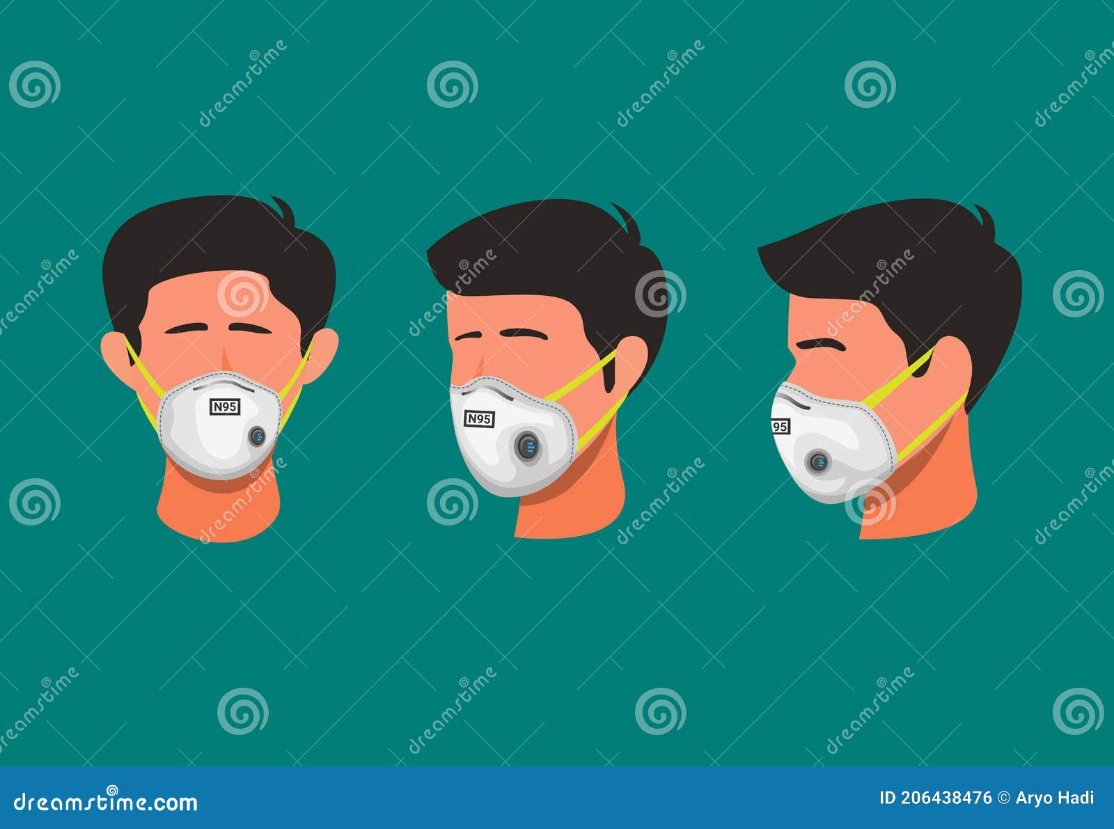 N95 Respirator Face Mask Vector Graphic Design | CartoonDealer.com ...