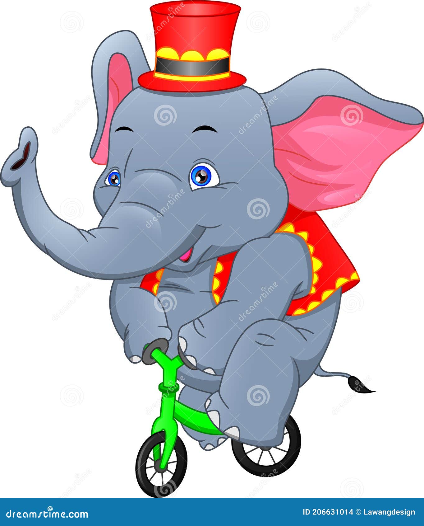 Circus Elephant Riding a Bicycle Stock Vector - Illustration of ...