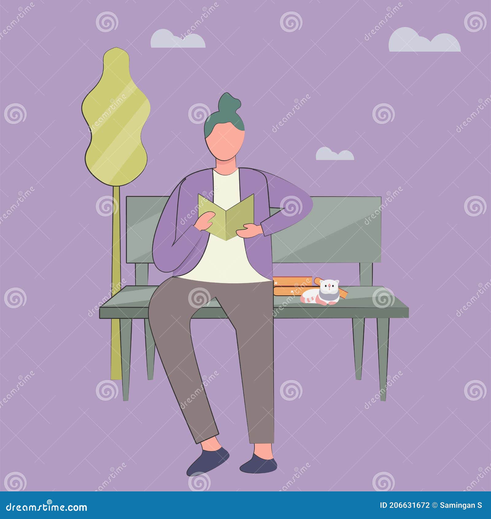 Vector Illustration People Literature Fans with Books Stock Vector ...