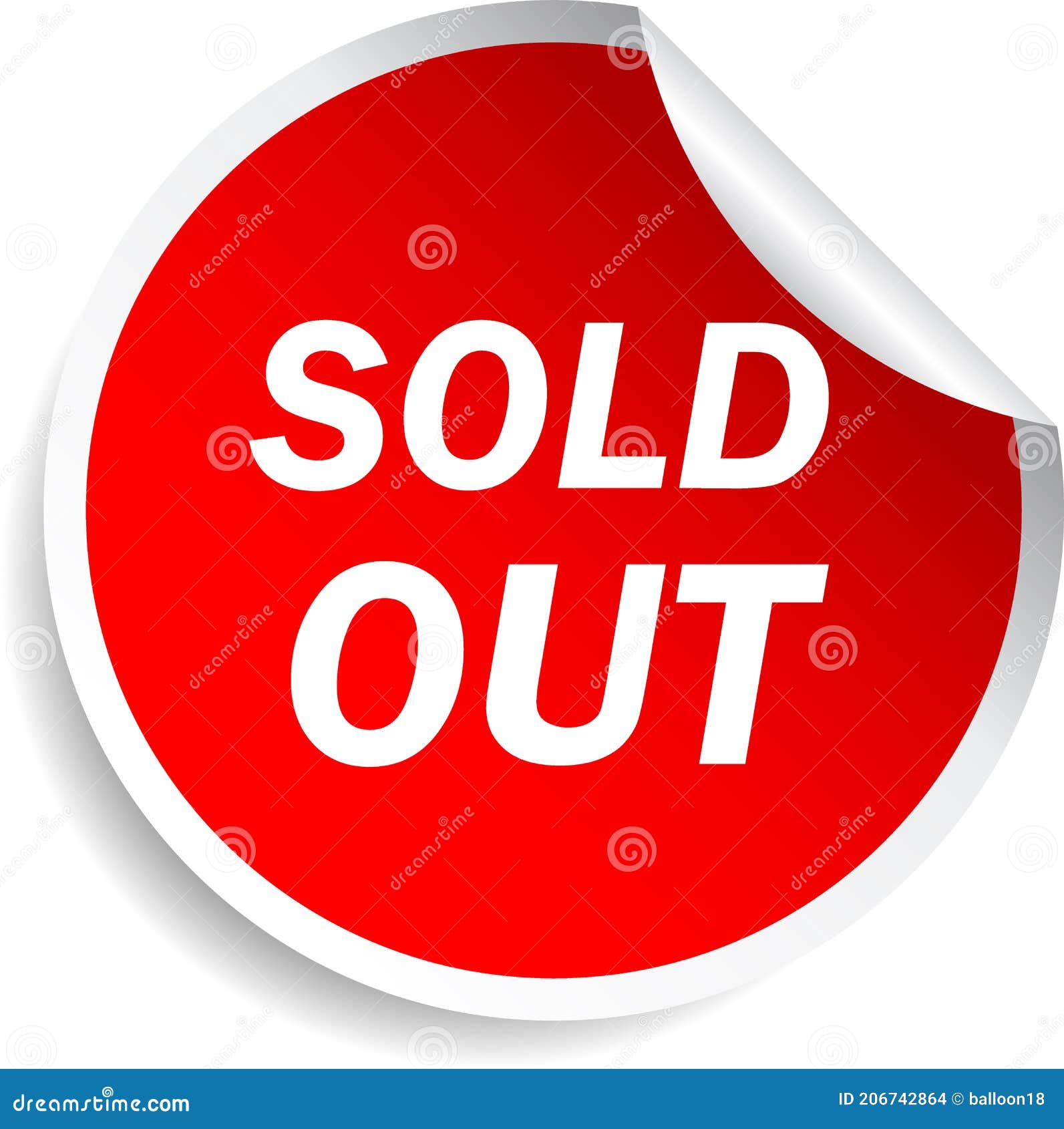 Sold Out sticker stock vector. Illustration of book - 206742864