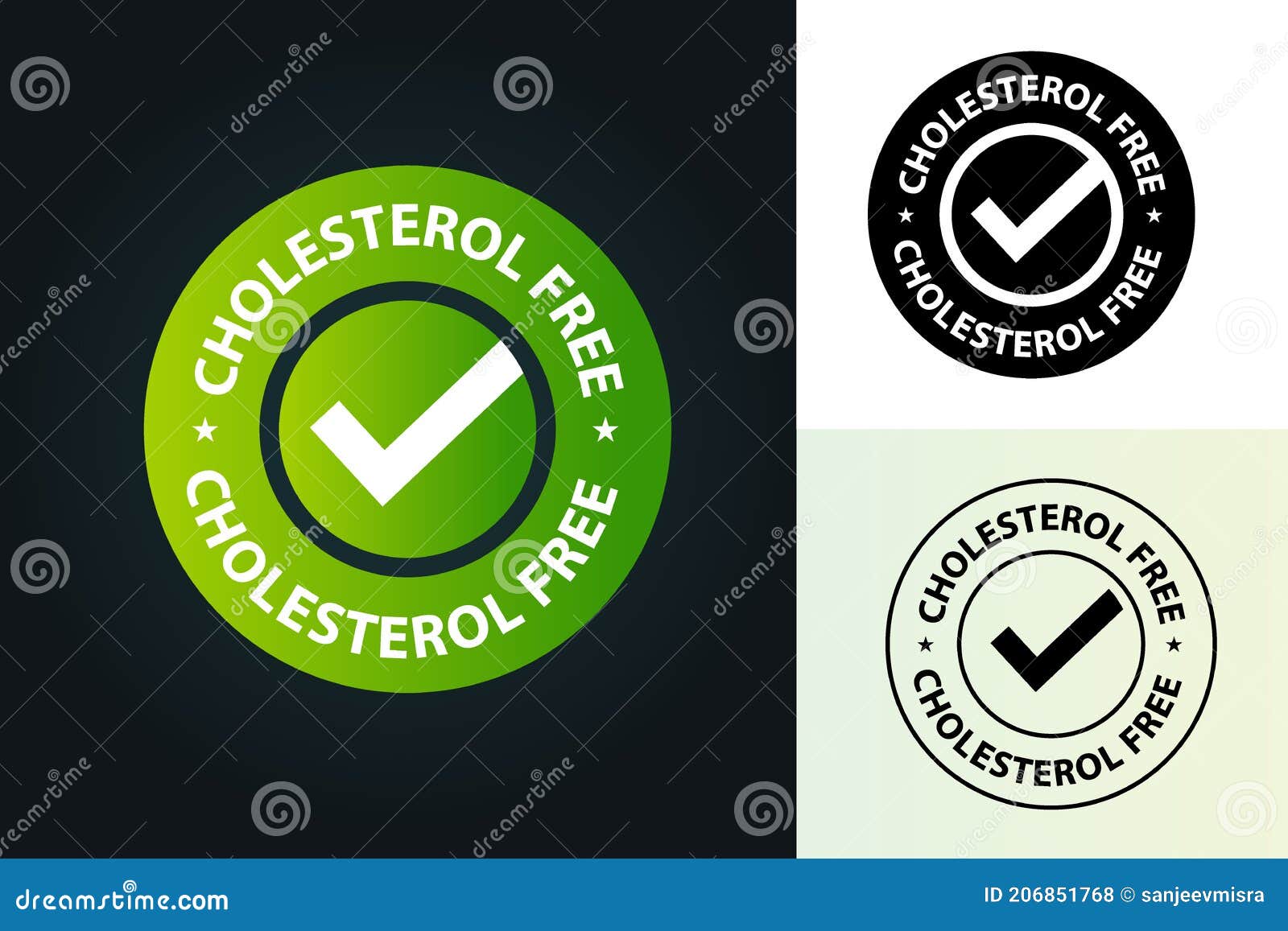 Cholesterol Free Vector Icon with Tick Mark Stock Vector - Illustration ...
