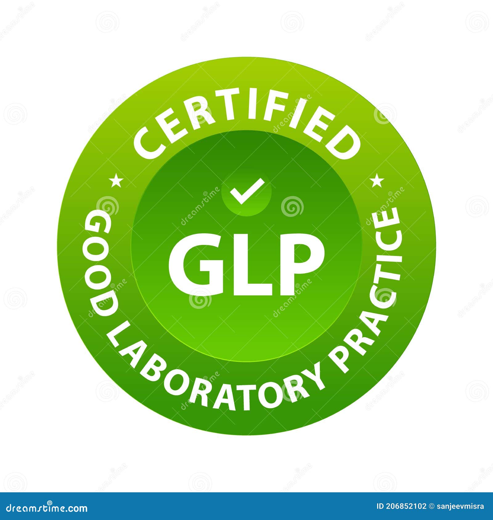 GLP - Good Laboratory Practice Certified Sign, Label. Vector Stock ...