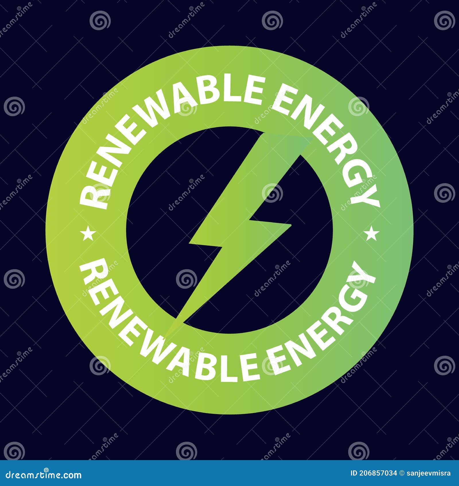 Renewable Energy Green Color Vector Stamp Stock Illustration ...