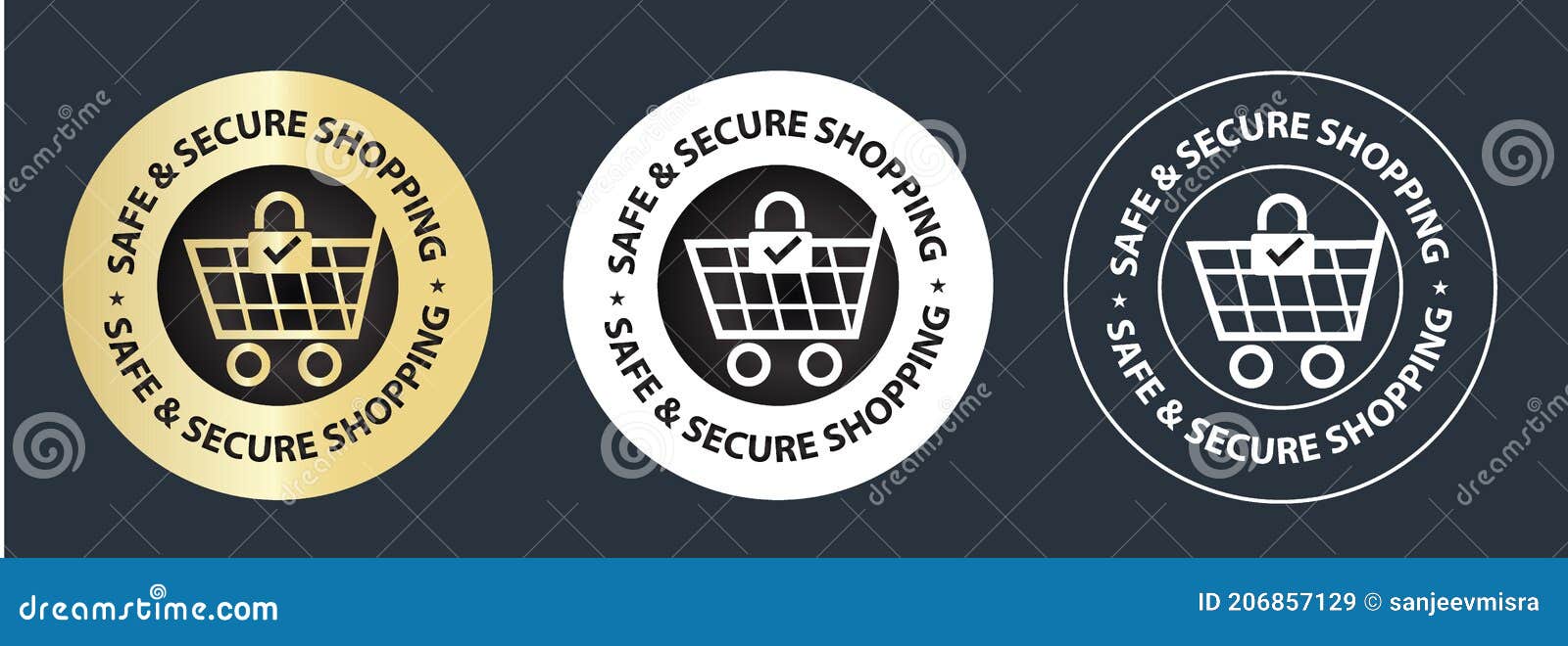 Safe and Secure Shopping Abstract Vector Stamp Stock Vector ...