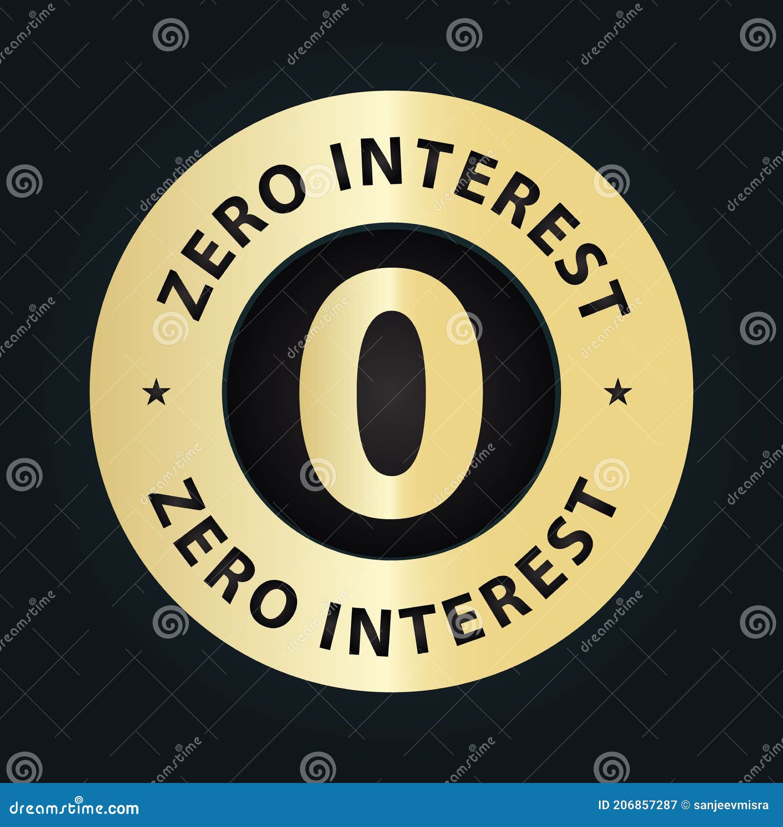 Zero Interest Vector Stamp for Advertising Campaign Stock Vector ...