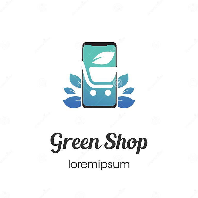 Green Shop Logo, Icon, or Symbol Template Design Stock Illustration ...