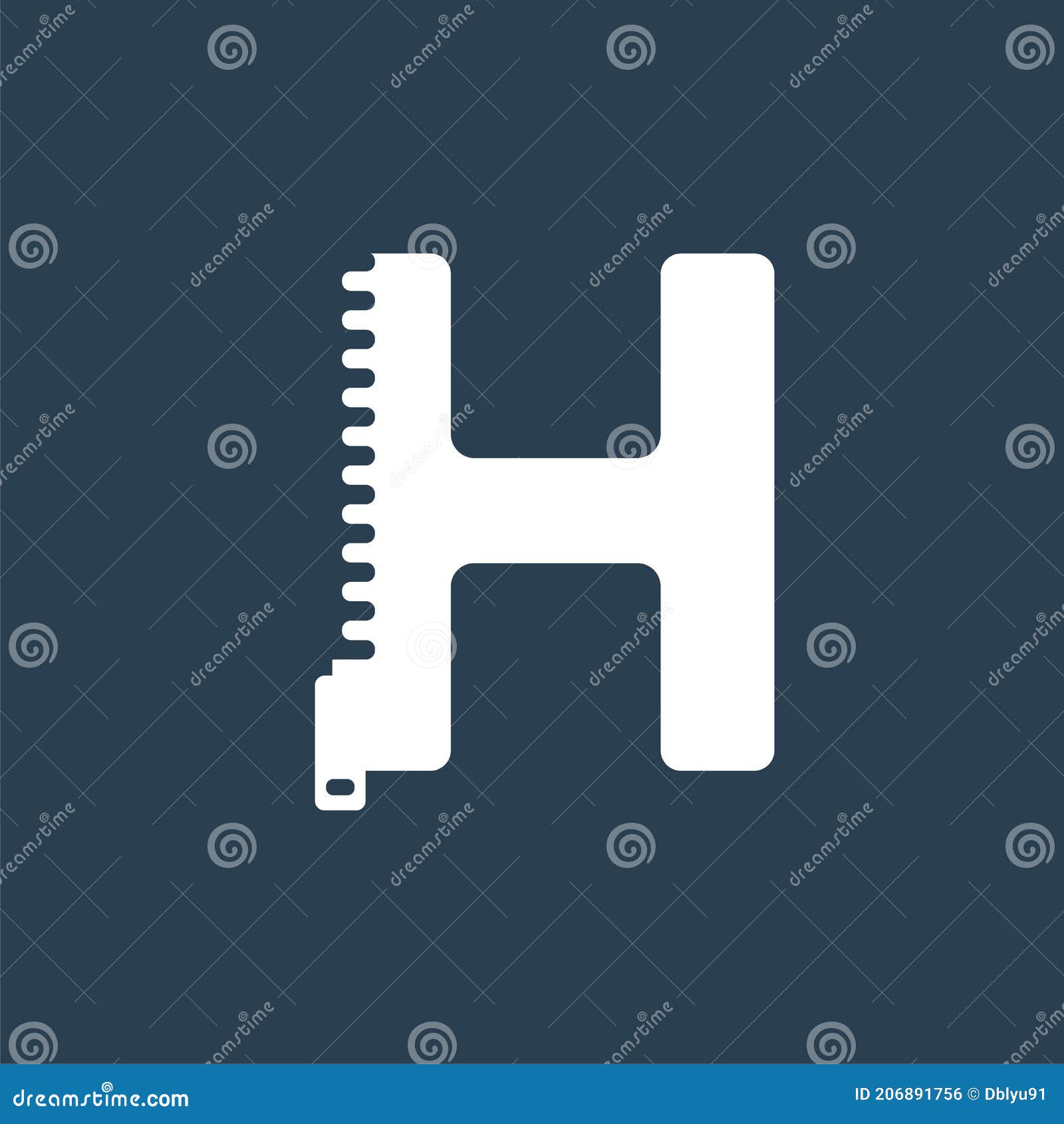 Letter H Zipper Style Logo, Icon, or Symbol Template Design Stock ...