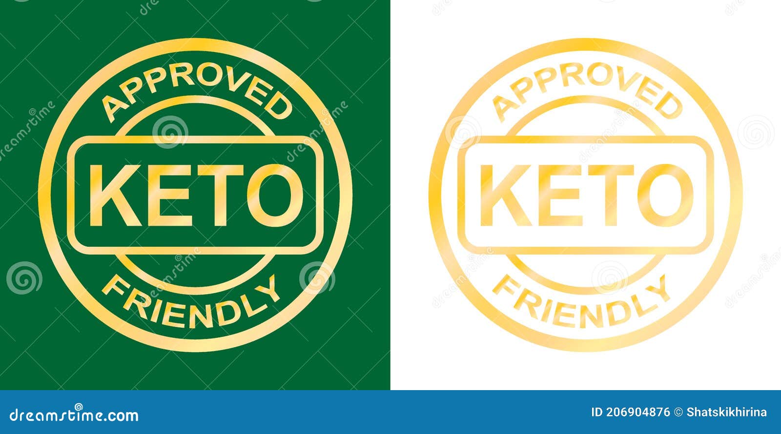 Keto Approved Friendly Stamp. Ketogenic Diet. Love Keto. Gold Round ...