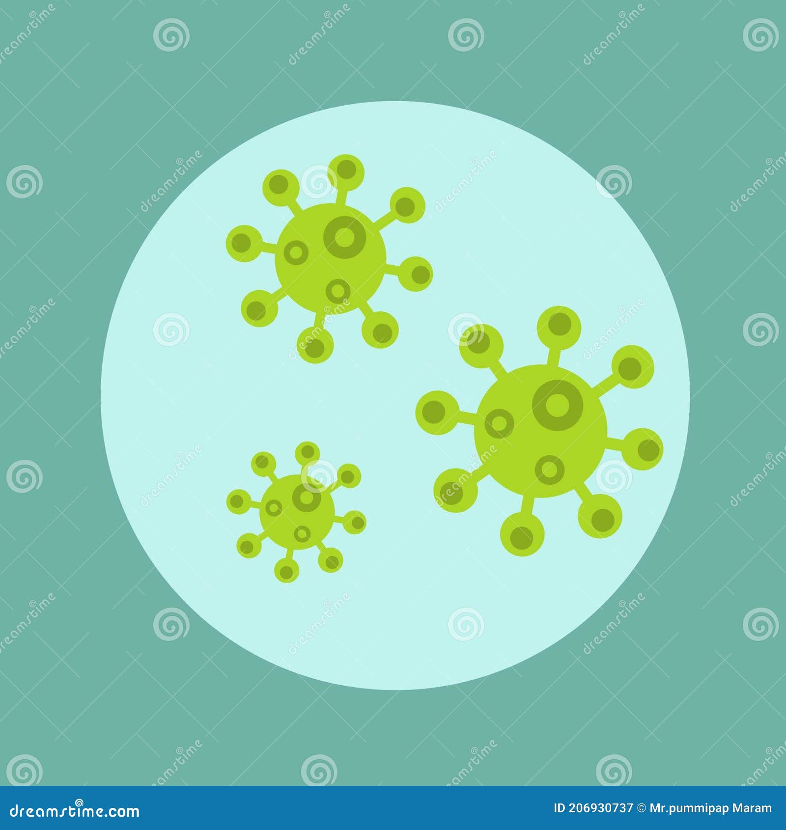 Green Germs. Covid Disease Icon. Viruses Stock Vector - Illustration of ...