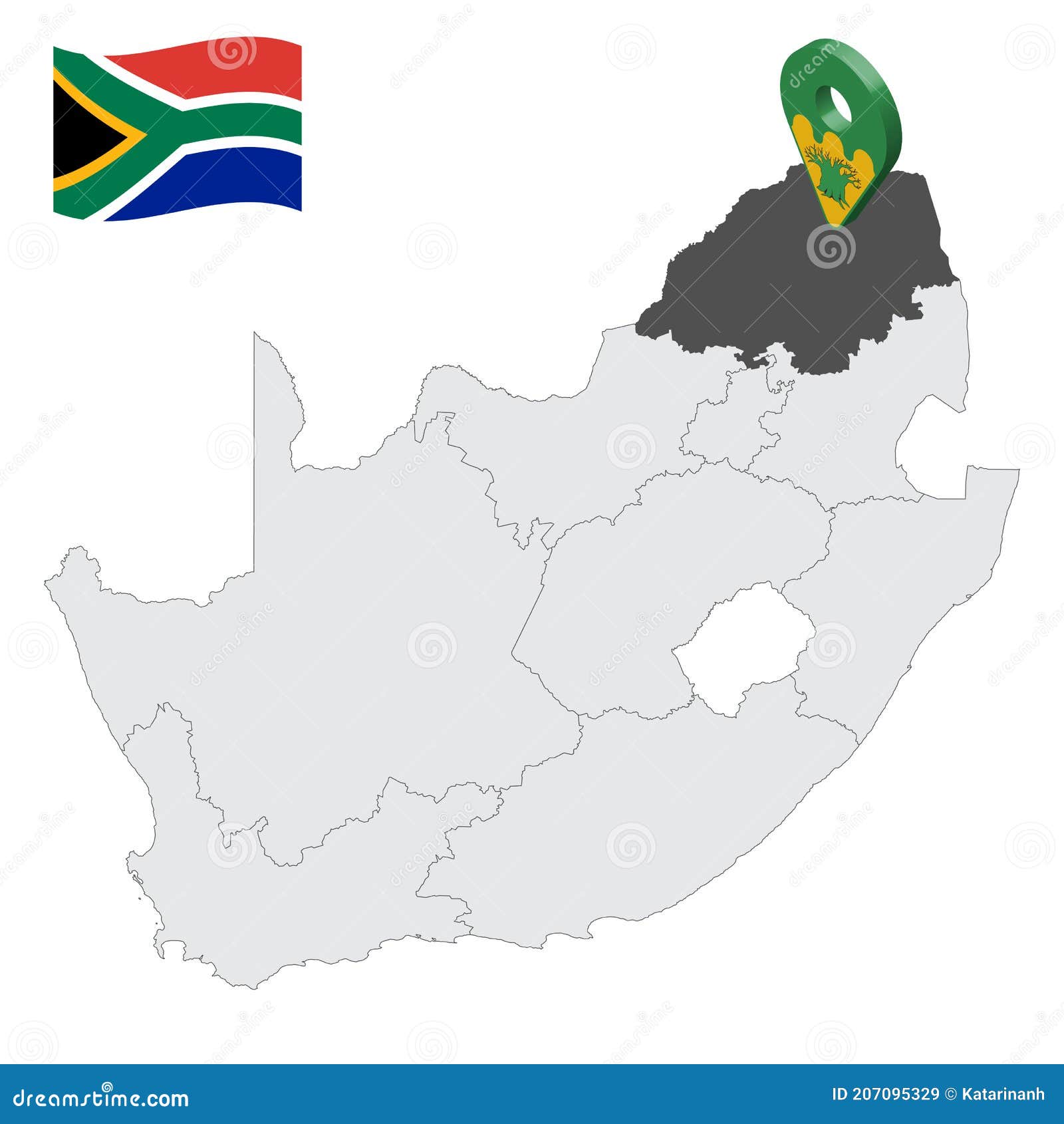 Location Limpopo Province on Map South Africa. 3d Location Sign Similar ...