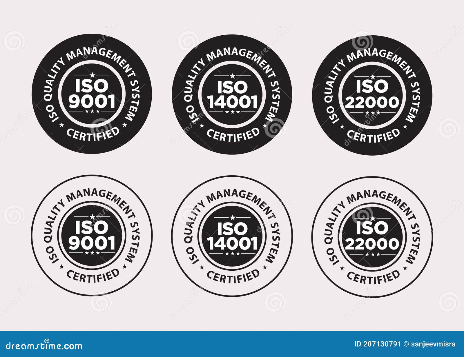 ISO Certified, Quality Management System Vector ICON Stock Illustration ...