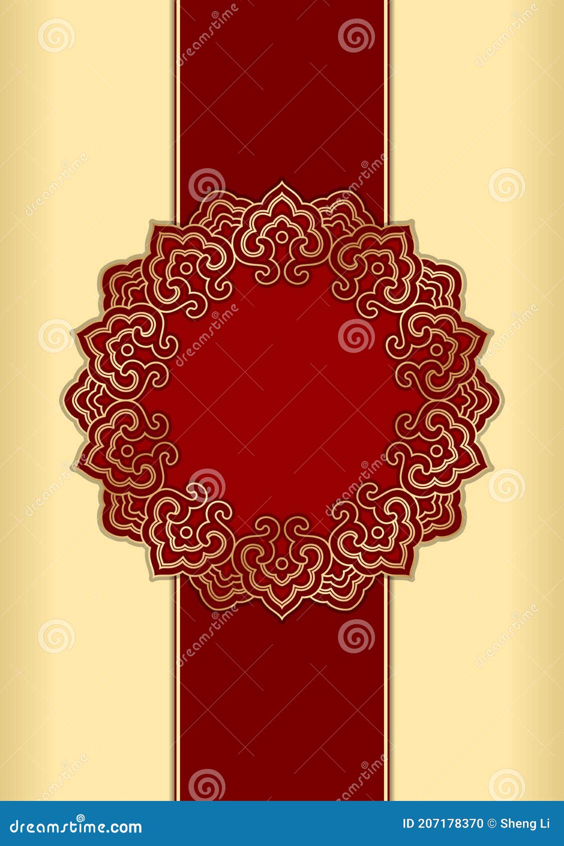 Traditional Chinese Greeting Card Template, the Clouds Frame Stock ...